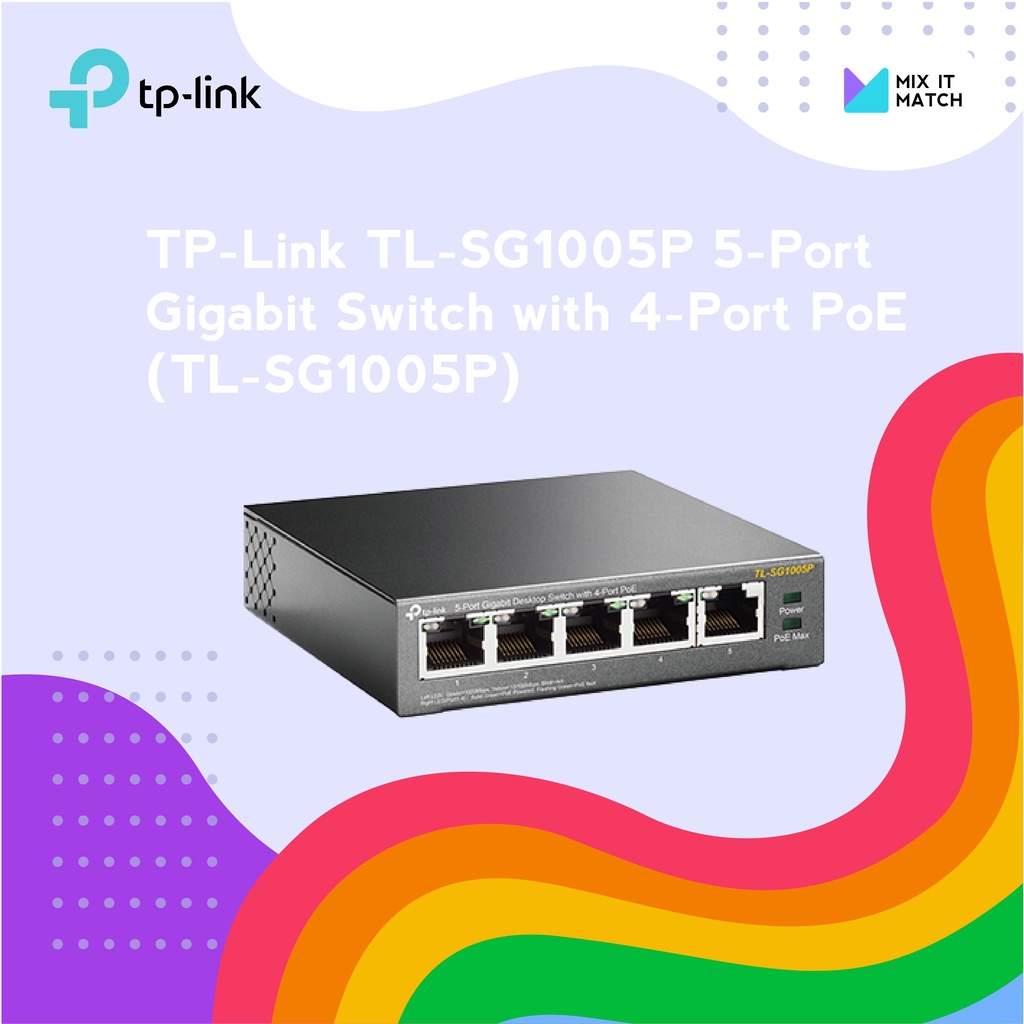 TP-Link TL-SG1005P 5-Port Gigabit Switch with 4-Port PoE (TL-SG1005P ...