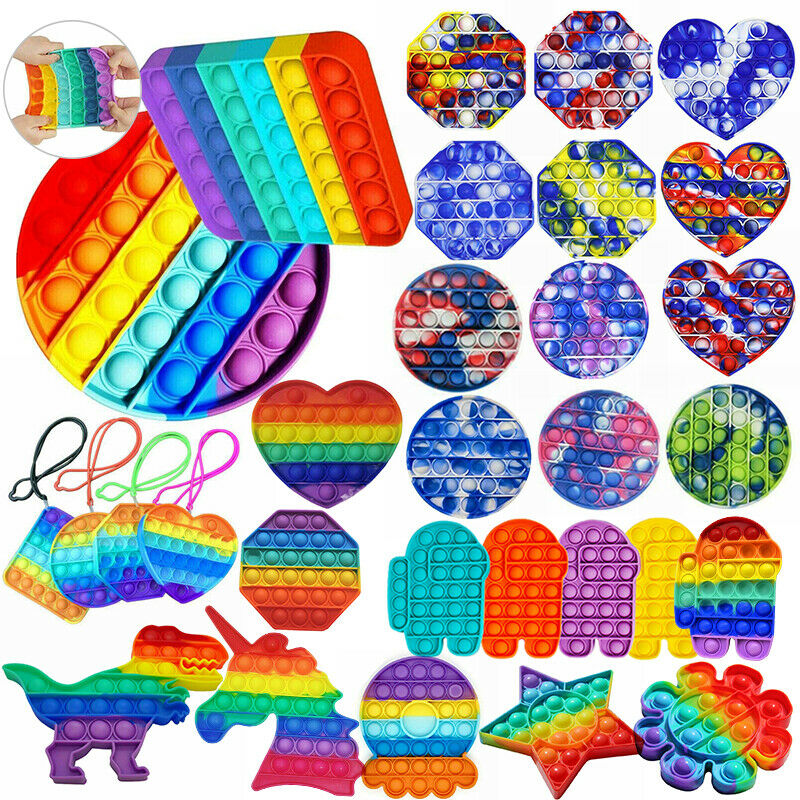 ของเล่นบับเบิ้ลกด ป๊อปอัพ สีรุ้ง สําหรับเด็ก เล่นคลายเครียด Pop its ...