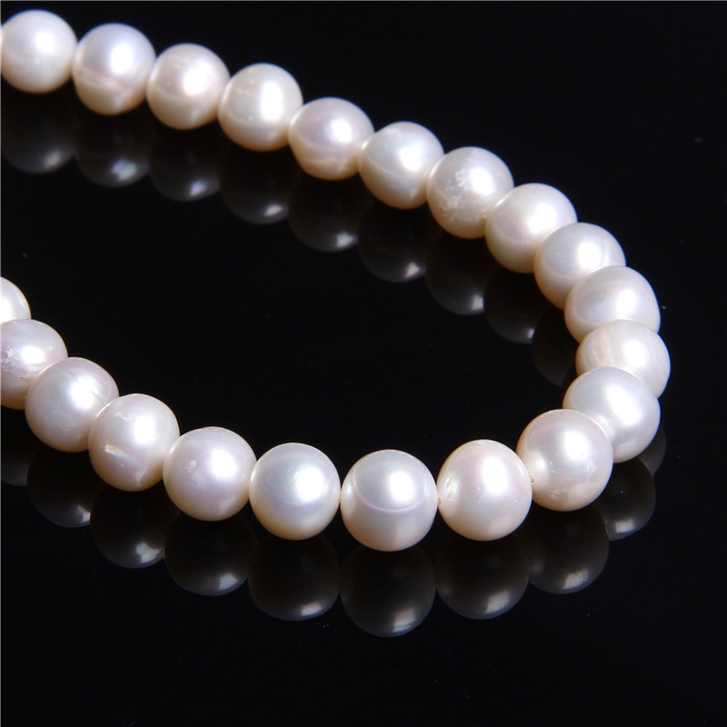 Fine 12-13mm 100 Natural AA round white loose freshwater pearls beads ...