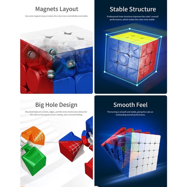 Rubik รูบิค Moyu Magnetic 3x3 2x2 4x4 5x5สามเหลี่ยม Moyu Meilong 3M 2M 4M 5M Magnetic serie(ของ ...