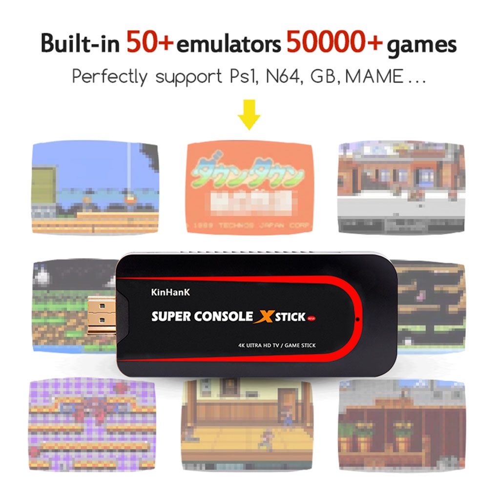 เกมคอนโซลมือถือPS5พาลอาเขตคลาสสิกSuer Console X Stick Mini Video Game ...