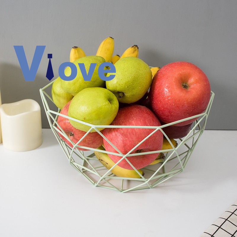 Iron Wire Fruit Bowl Countertops Round Storage Frame Basket - dreamedge ...