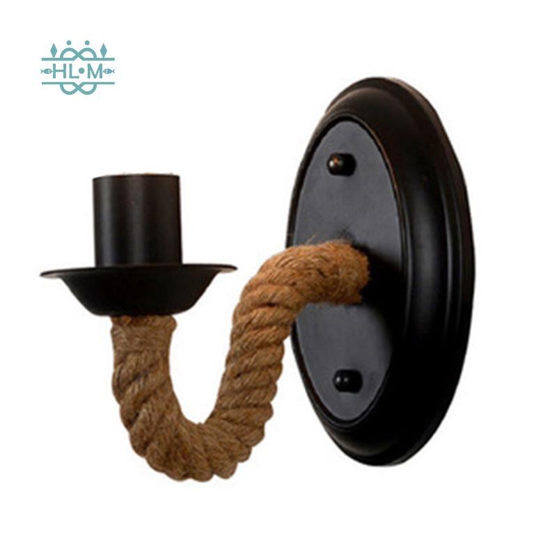 Rope Wall Lamp Retro Light Wall Sconce Beside Living Loft Lighting ...