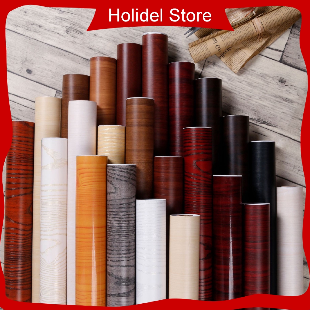 Thick wood grain self-adhesive wallpaper waterproof pvc wall stickers ...