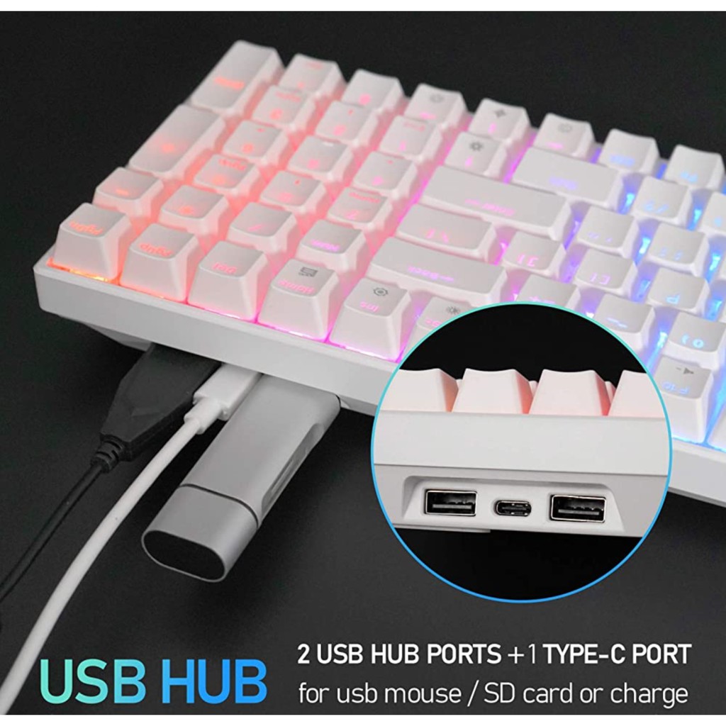 Royal Kludge RK100 RGB Hot swap คีย์บอร์ด 3 mode ไร้สายบลูทูธและมีสาย ...