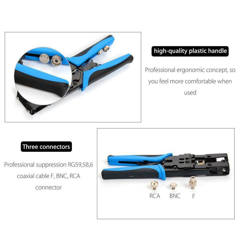 1pc Durable Coax Compression Crimper Tool BNC/RCA/F Crimping Plier QZWT ...