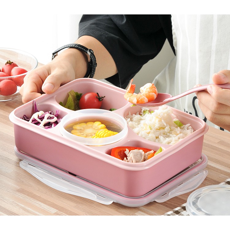 กล่องข้าวพลาสติก Large Capacity 1000ml Plastic Lunch Box Microwave oven ...