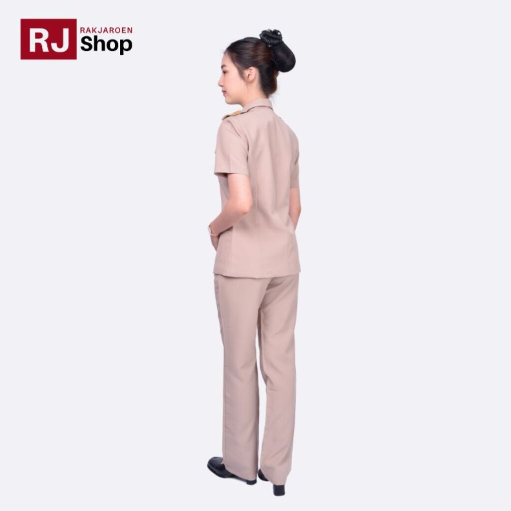 RJ Shop ชุดข้าราชการหญิงแขนสั้นใส่ปล่อยนอก แบบกางเกง (เสื้อ และกางเกง ขายแยกชิ้น) - banana ...