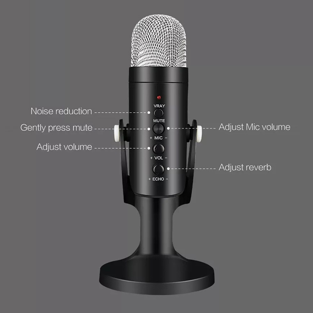 BCondenser Microphone Studio Recording USB Microphone for PC Computer ...