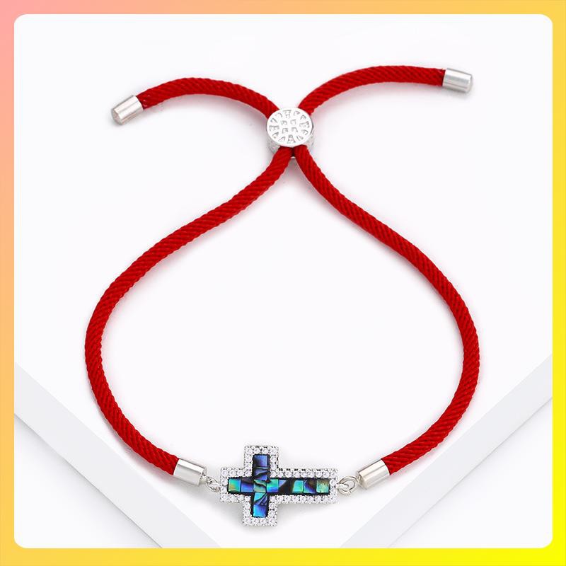 Ready Stock Crystal Cross Bracelet Korean Fashion Exquisite Color Shell ...