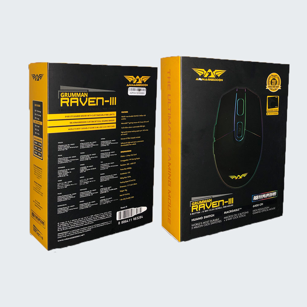 เมาส์ เมาส์เกมมิ่งArmaggeddon Raven III RGB Gaming Mouse | 6400 CPI ...