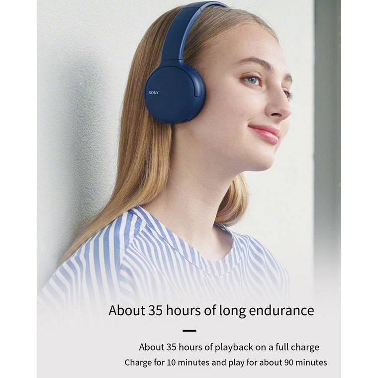 Sony WH-CH510 หูฟังไร้สาย ชุดหูฟังบลูทูธ พร้อมไมโครโฟน สําหรับโทรศัพท์ ...