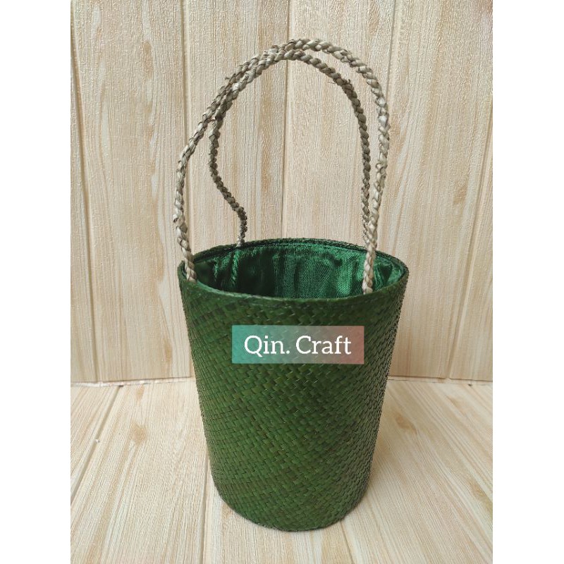 กระเป๋าตะกร้าแบบผูกเชือกรูปทรง Parcel Pandan Bucket Parcel สําหรับจัด ...