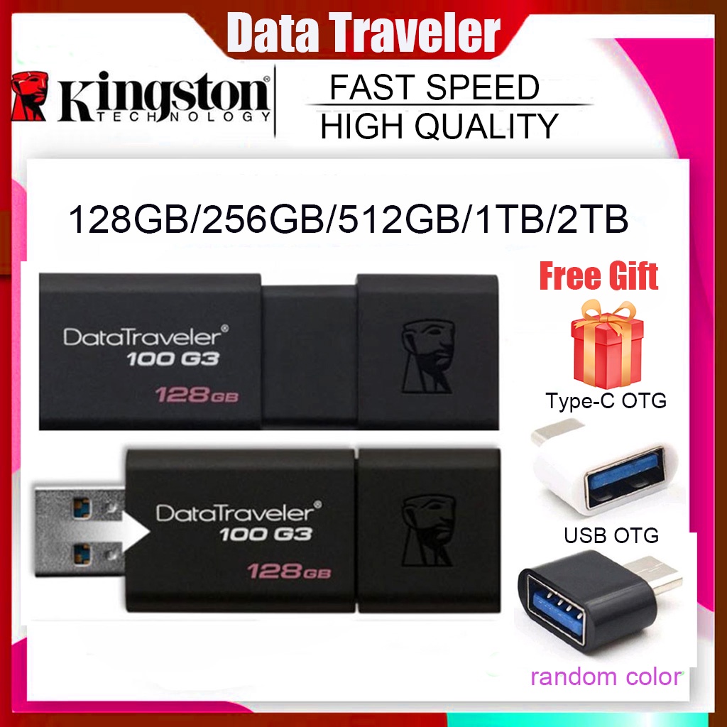 Kingston Data Traveler Pen Drive 128GB256GB512GB1TB2TB High Speed USB 3 ...