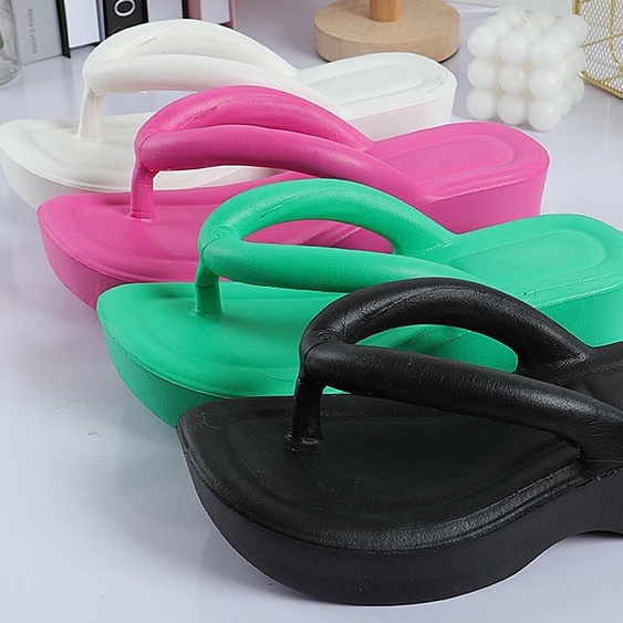 SHO รองเท้าเสริมส้น รองเท้าแตะ รองเท้าหูหนีบ วัสดุ EVA สีสวย พร้อมส่ง - bbboyy - ThaiPick
