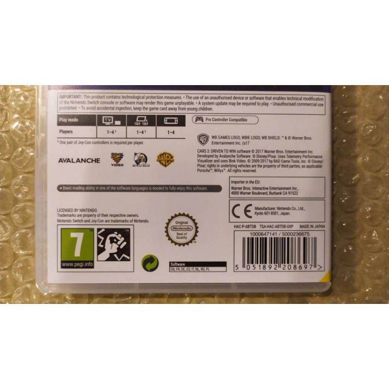Disney PIXAR Cars 3 DRIVEN TO WIN มือสอง ENGLISH NINTENDO SWITCH Car ...