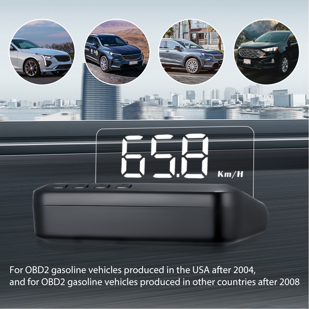 ☃ C100 HUD Head Up Display OBD2 Car Speedometer Fuel Consumption EOBD ...