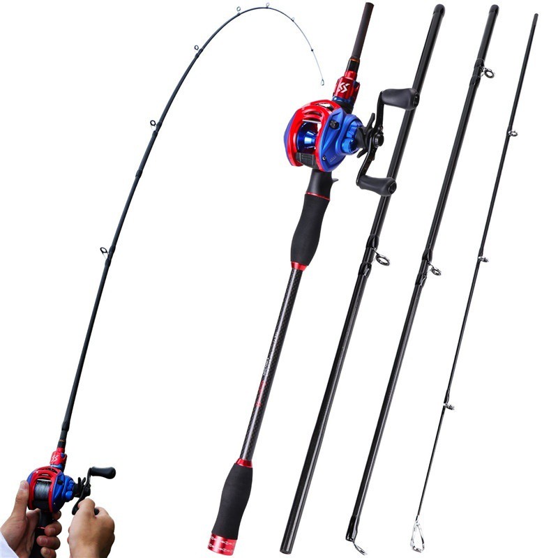 Sougayilang 1.8M 2.1M Super Hard Carbon Casting Fishing Rod Set And ...
