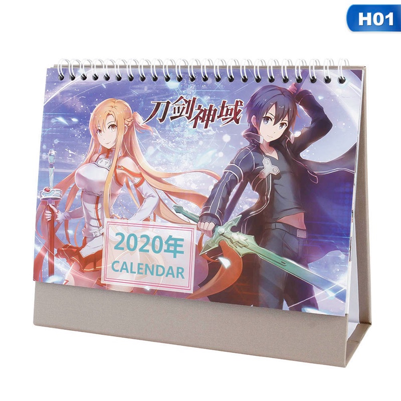 1pc Anime Design 2020 Desk Calendar Table Calendars Daily Schedule ...