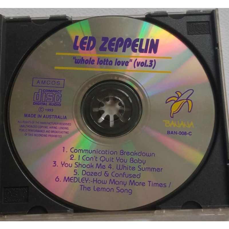 ซีดีเพลง LED ZEPPELIN Whole Lotta Love - Vol.3 (LiveConcert) RARE CD Music - ningyimmee - ThaiPick