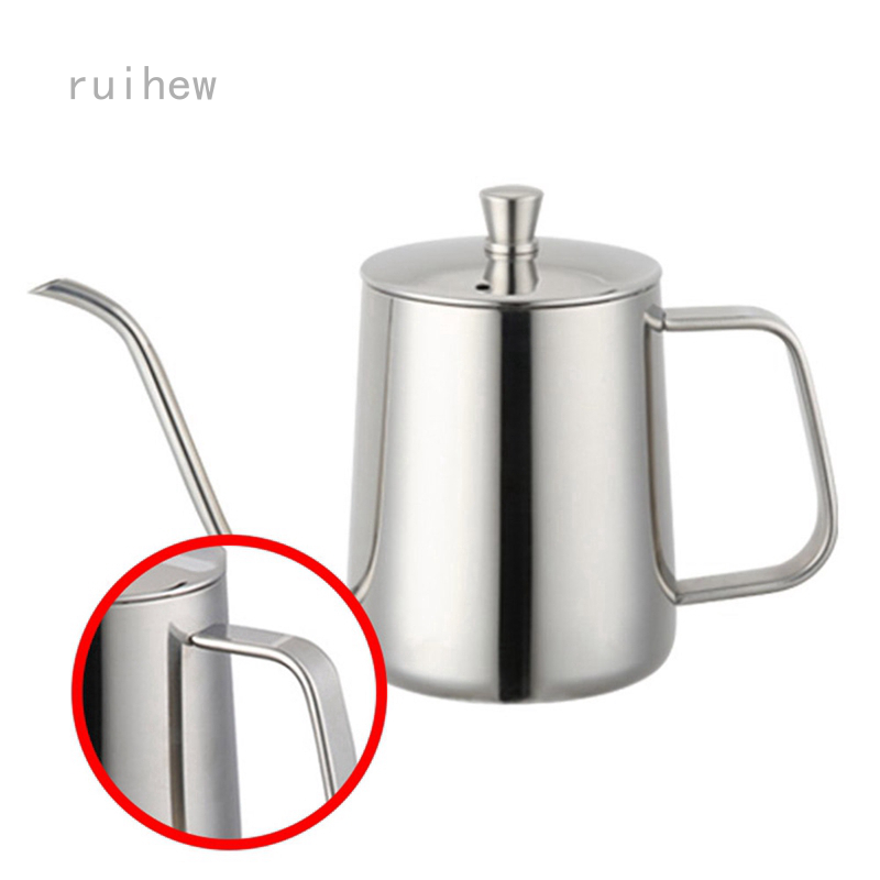 600Ml Drip Coffee Pot Drip Kettle Stainless Steel Handle Long Gooseneck Spout Drip Kettle Coffee ...