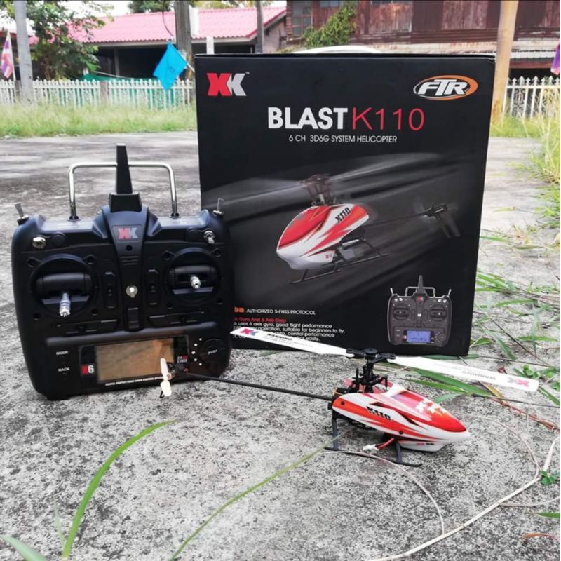 เฮลิคอปเตอร์ XK K110 Blash 6CH Brushless 3D6G บินเล่นท่าตีลังกาได้ ชถดพร้อมเล่น RTF ...