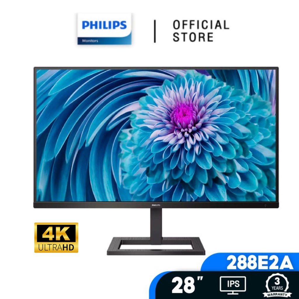 Philips 28 4K 60Hz LCD-IPS 4ms (DP HDMI) FREESYNC รุ่น 288E2A67 (จอ ...