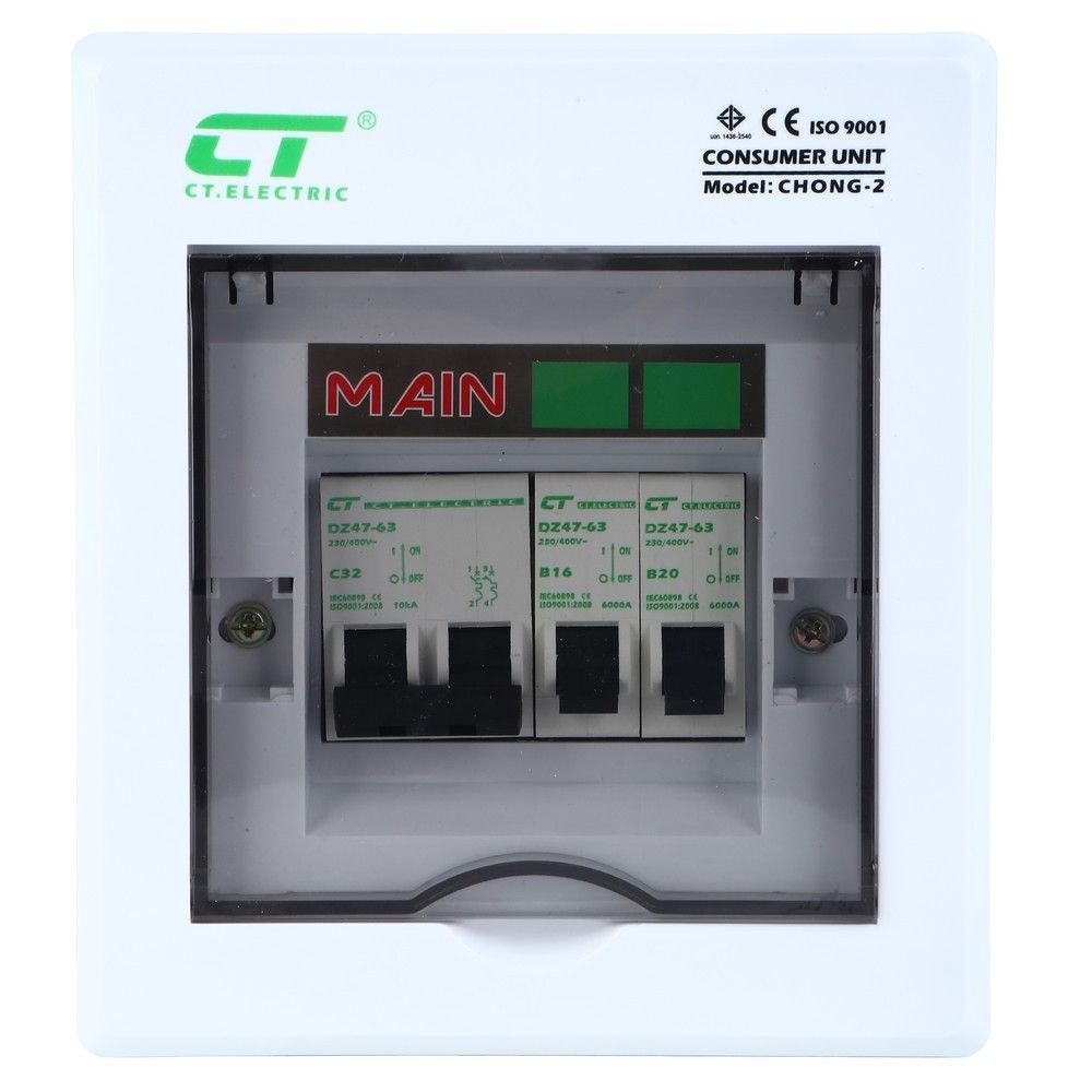 ตู้ไฟฟ้า ตู้คอนซูมเมอร์ยูนิต CT CHONG-2 32A เบรกเกอร์ ตู้ไฟ งานระบบ ...