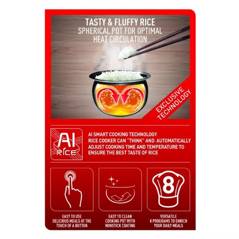 โปร11.11TEFAL หม้อหุงข้าว ขนาด 1 ลิตร รุ่น RK730166 ประกัน 2 ปี EASY ...