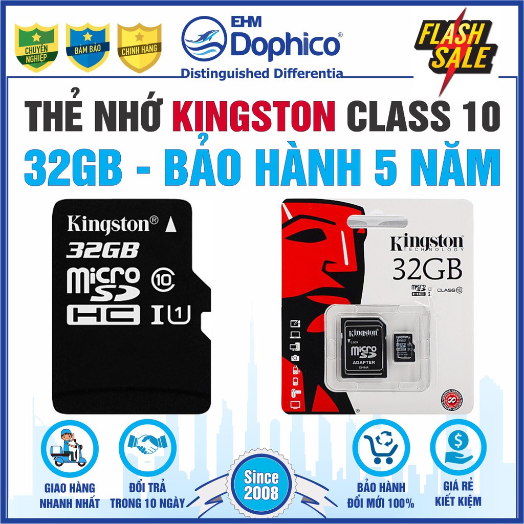 Kingston 32GB Memory Card - KINGSTON MicroSD Class10 - GENUINE - - With ...