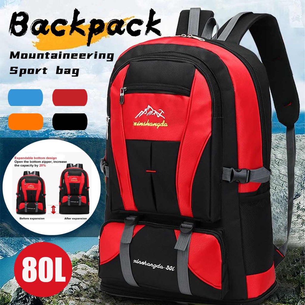 Men 80L Large Hiking Mountaineering Backpack Waterproof Climbing Hiking ...