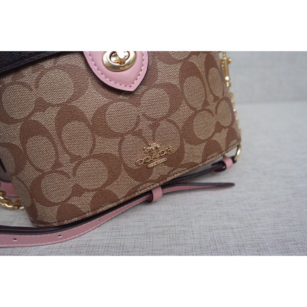 UG การจัดซื้อแบรนด์ดาวรุ่ง COACH 76714 ใหม่กระเป๋าทรงถังผู้หญิงคลาสสิก ...