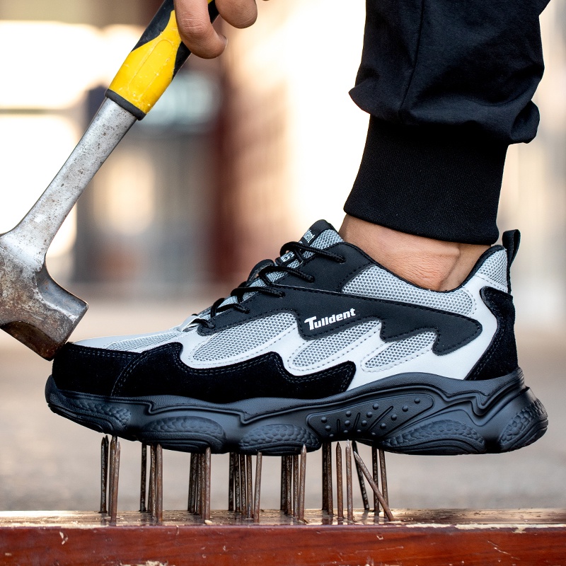 High Quality Work Shoes Men Safety Boots Indestructible Steel Toe Shoes ...