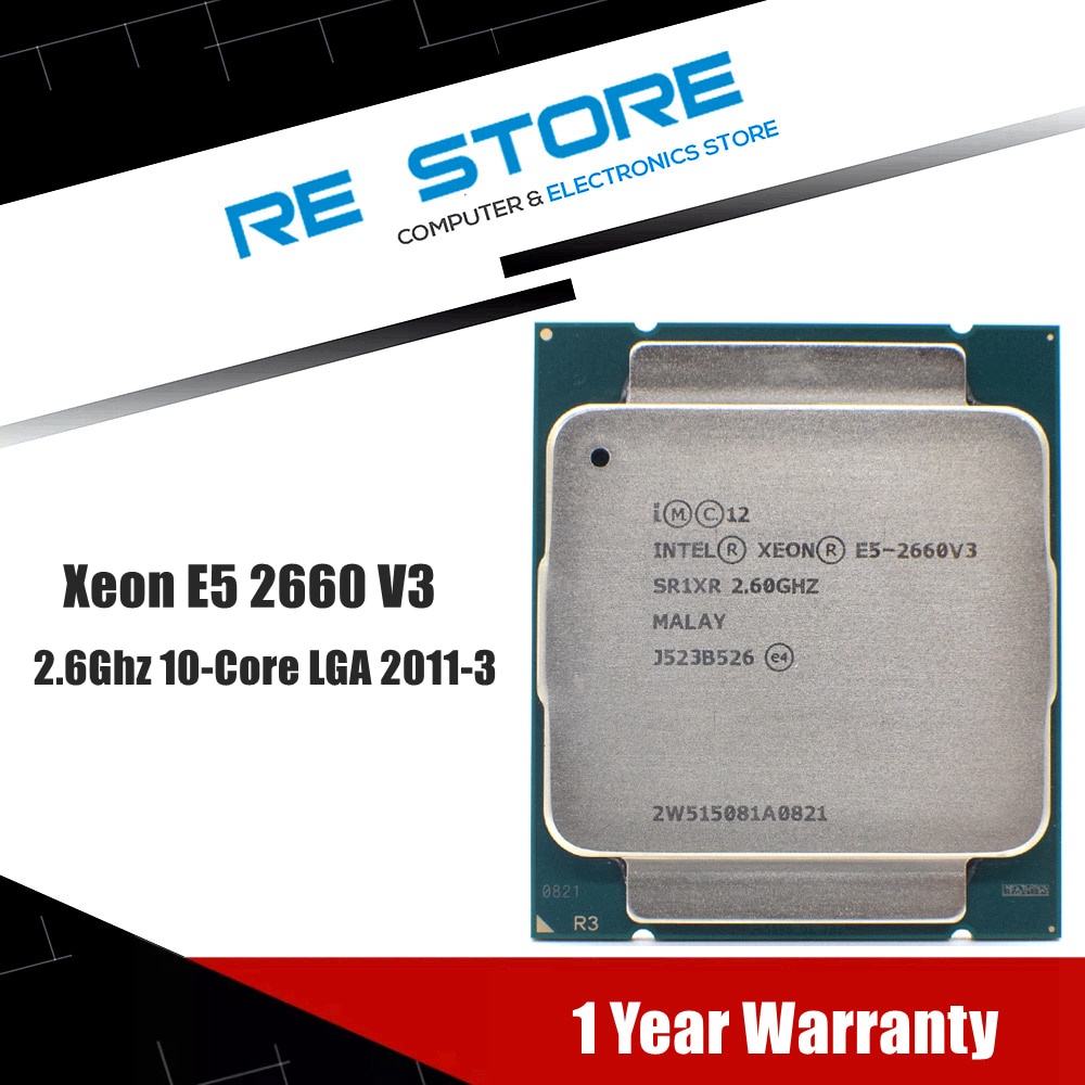 ซ็อกเก็ตหน่วยประมวลผล Intel Xeon E5 2660 V3 SR1XR 2.6Ghz 10 Core 105W ...