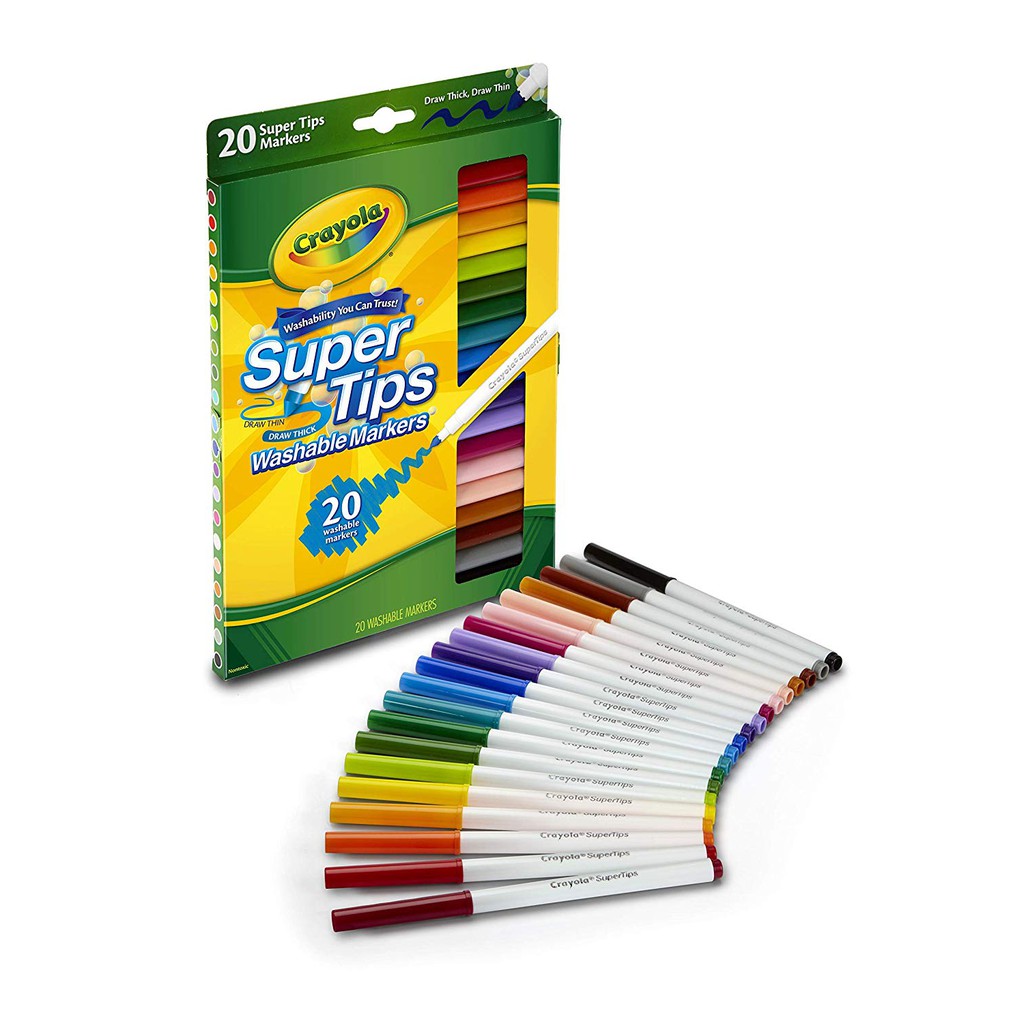 Crayola Super Tips 10 / 20/ 50 / 100 สี รับประกันสินค้า ของแท้100% ...