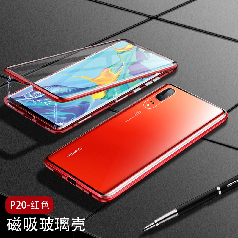 Huawei P40 P30 P20 Pro lite Y9 prime 2019 เคสโทรศัพท์กระจก แบบดูดซับแม่เหล็ก ป้องกัน 360 องศา ...