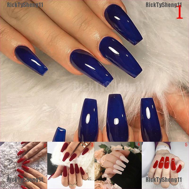 CODRTS 24Pcsset False Nails Fashion Fake Toe Nails Tips Manicure Nail ...