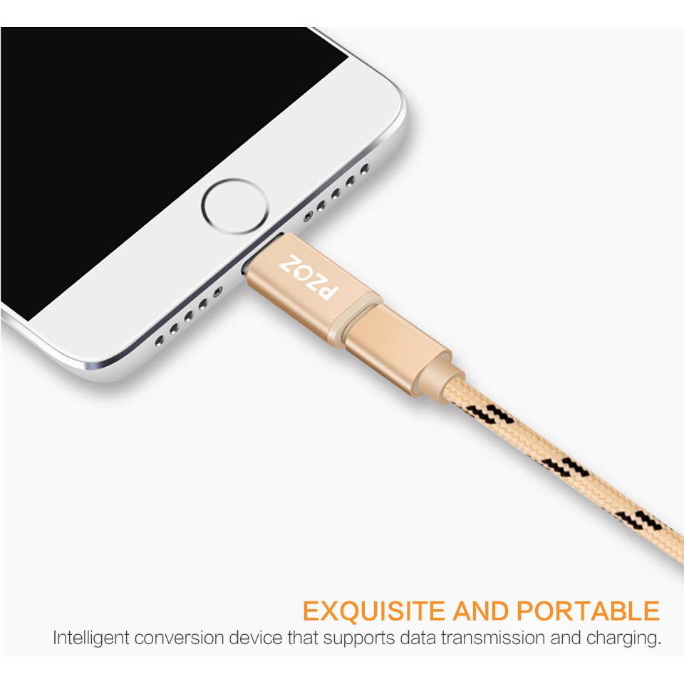 PZOZ Type-C VS Micro USB Adapter to Lightning for iPhone Cable USB ...