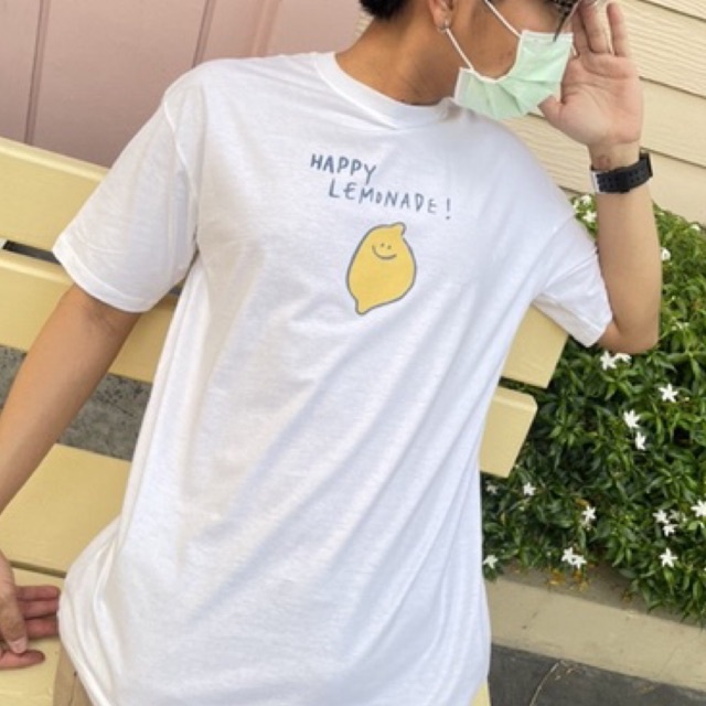 ( 1 บาทสำหรับลูกค้าใหม่ ) เสื้อโอเวอร์ไซส์ Happy Lemonade เสื้อยืด ...