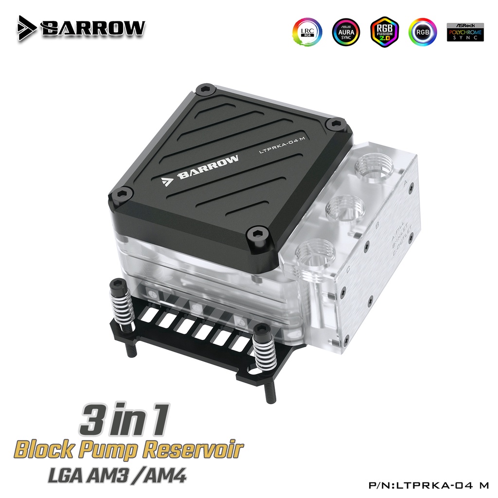 (3IN1) BARROW INTEL CPU WATER BLOCK PUMP RESERVOIR INTEGRATED (บล็อกบ ...