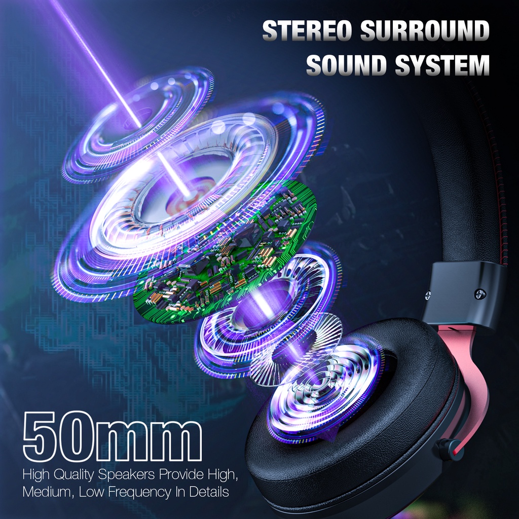ONIKUMA X10 Cat Pink Devil Horn RGB Gaming Headset หูฟัง หูฟังมือถือ หู ...