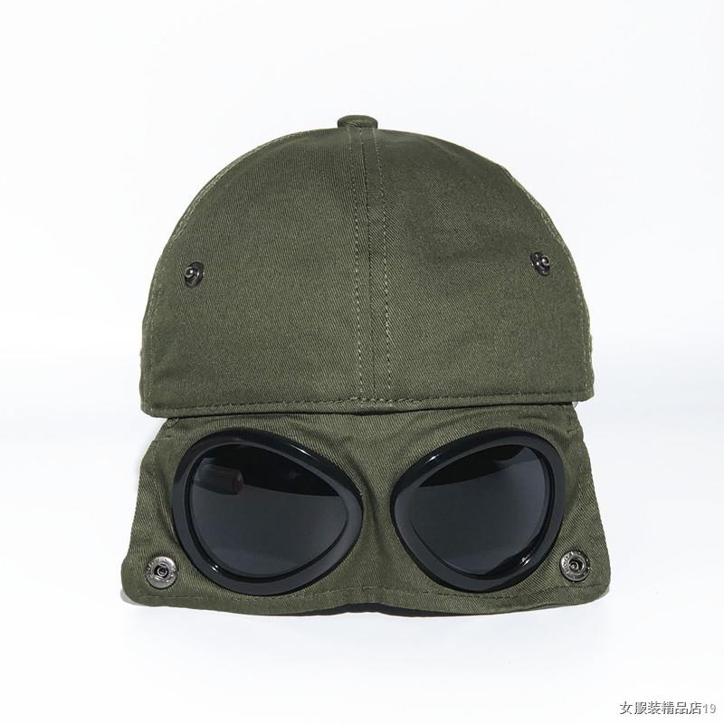 Pilot Baseball Cap With Glasses Hat Flight Helmet Fashion Black Glasses ...