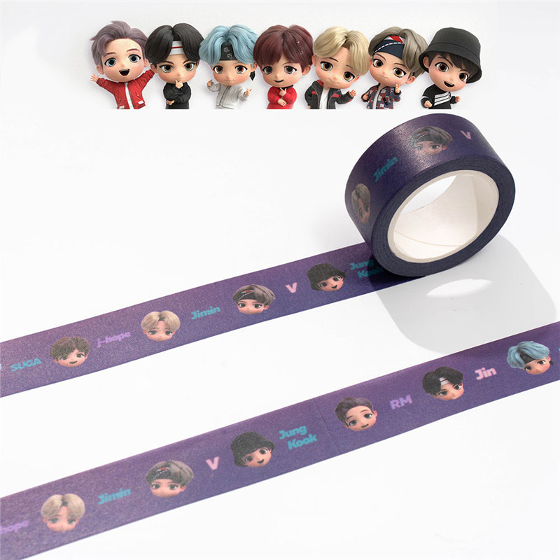 KPOP BTS BT21 Masking Washi Tape DIY Adhesive Tapes Stickers qlBg ...
