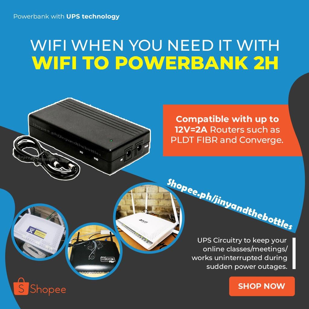 ข้อเสนอพิเศษCOD AVAILABLE Wifi to Powerbank 12v2A3A for PLDT Fibr Globe ...