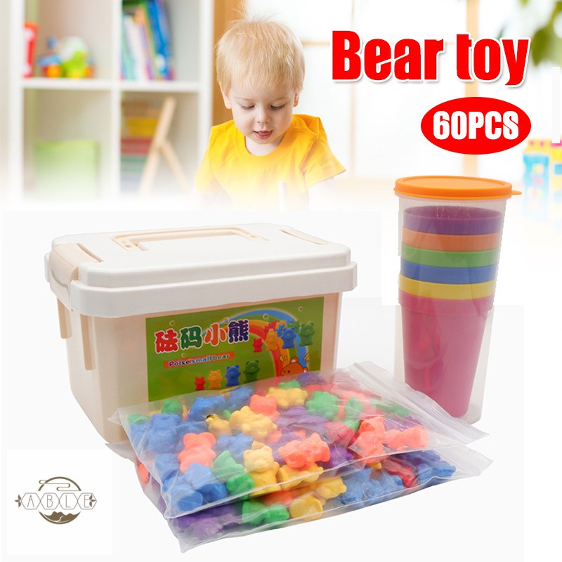 Counting Bears Color Sorting Toys for Toddlers Stacking Cups Fine Motor ...