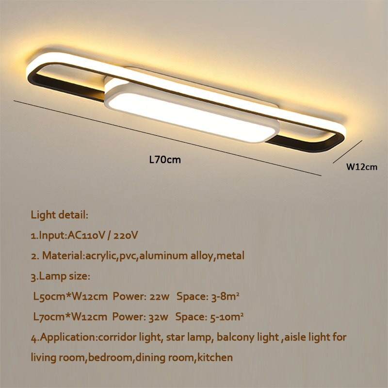 Modern Led Ceiling Lights 500mm/700mm long For hallway Asile Corridor ...