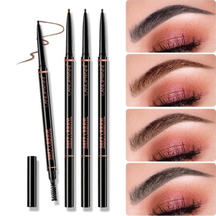 LANGMANNI Double Head Eyebrow Pen With Makeup Brush / Waterproof Long ...