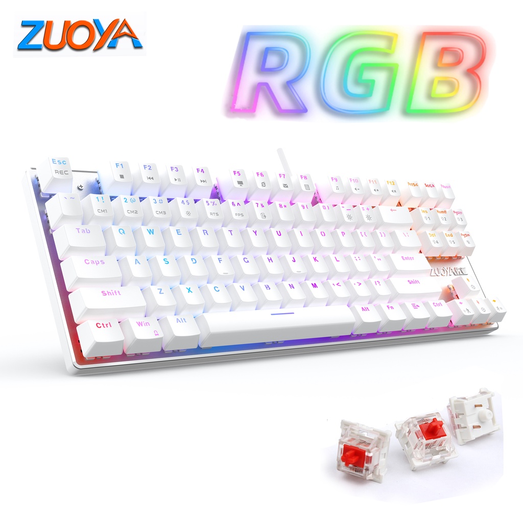 ZUOYA Gaming Mechanical Keyboard RGB Mix Backlit Wired Keyboard Blue ...