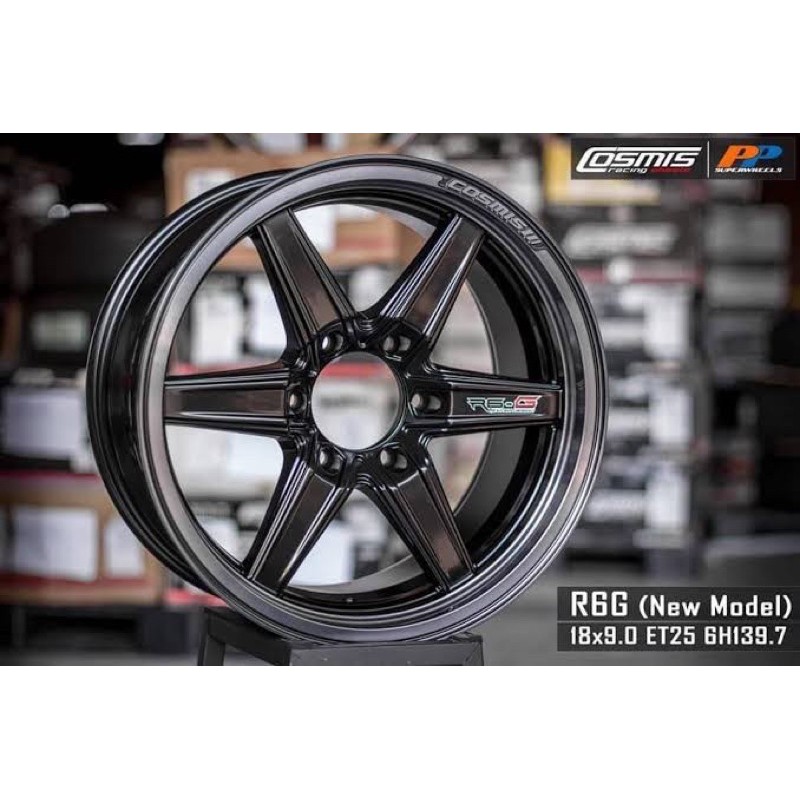 ล้อแม๊กซ์ R6G (Cosmis) ขอบ18” 6รู สีดำเงา (แถมจุ๊บRay) ราคา/ชุด4ลูก ...