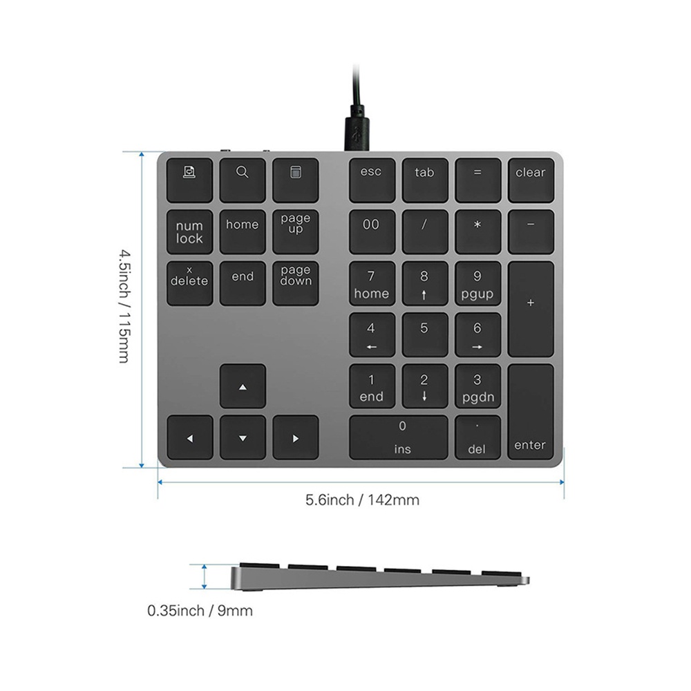 แป้นพิมพ์：34Keys Keyad Numeric Keyboard Wired Keyad Mini Digital ...